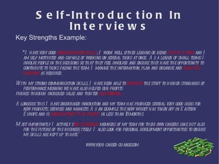 Self introduction In Interviews | PPT