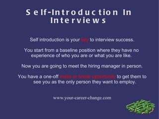 Self introduction In Interviews | PPT