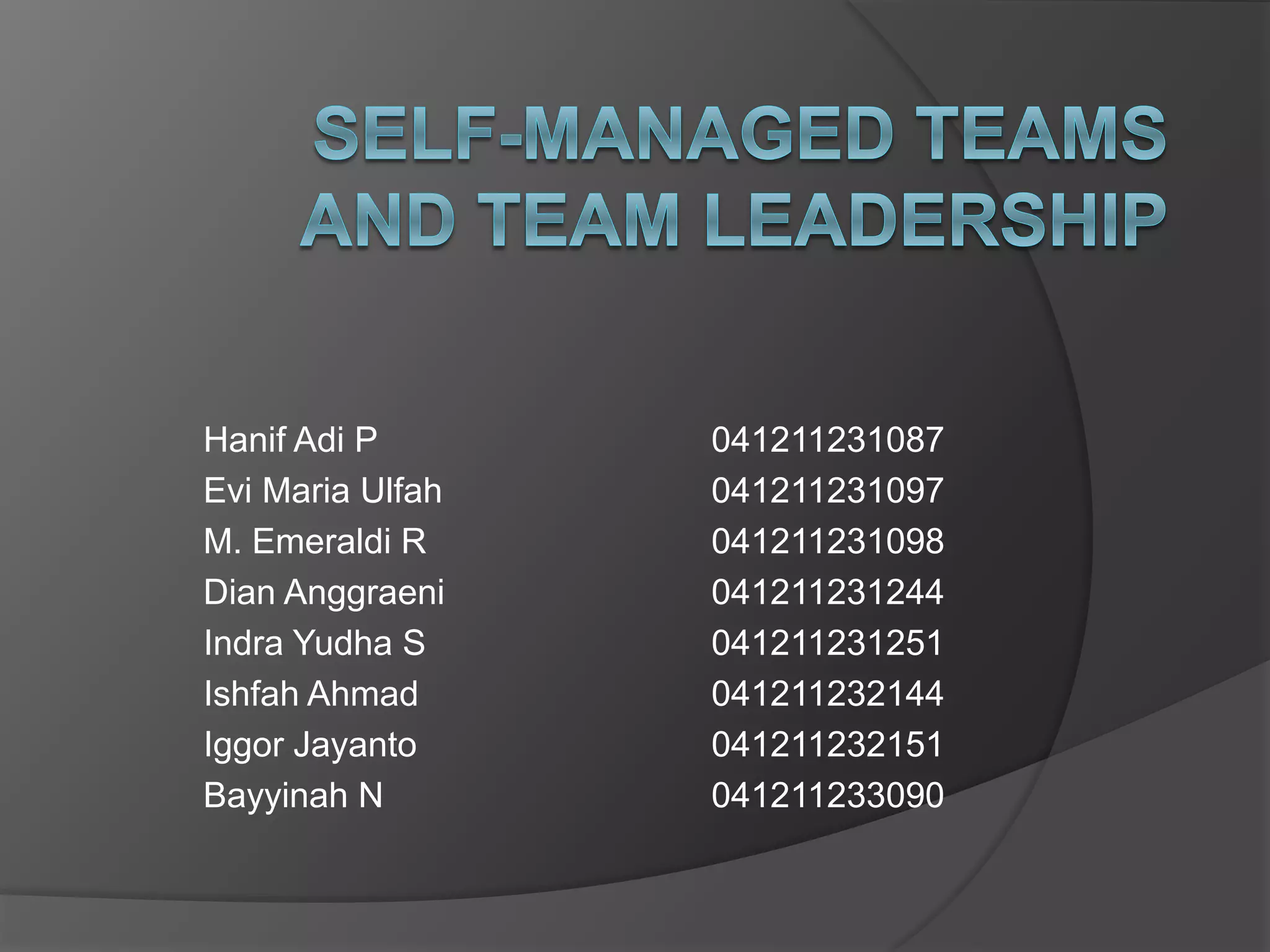 Self managed teams | PPT