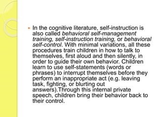 Self-Management Training for Children | PPTX