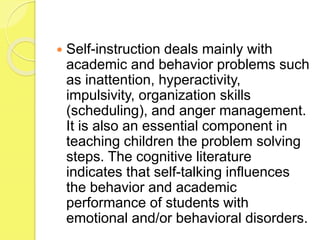 Self-Management Training for Children | PPTX