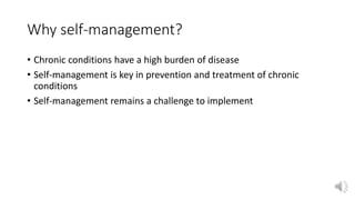 Self-management for people with chronic conditions | PPSX
