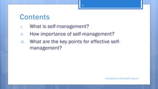 Self management for high school students | PDF | Family and Relationships
