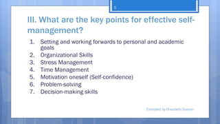 Self management for high school students | PDF