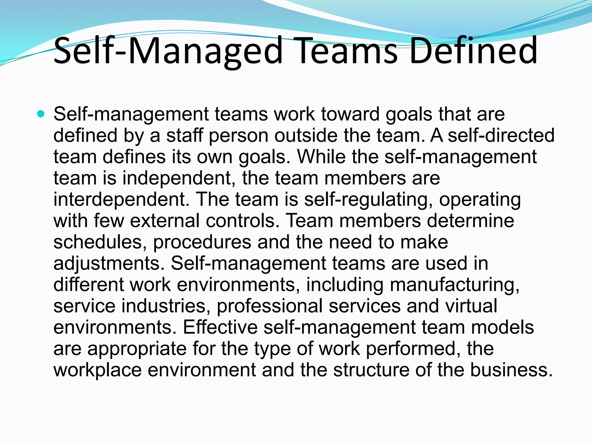 Self managing teams | PPTX