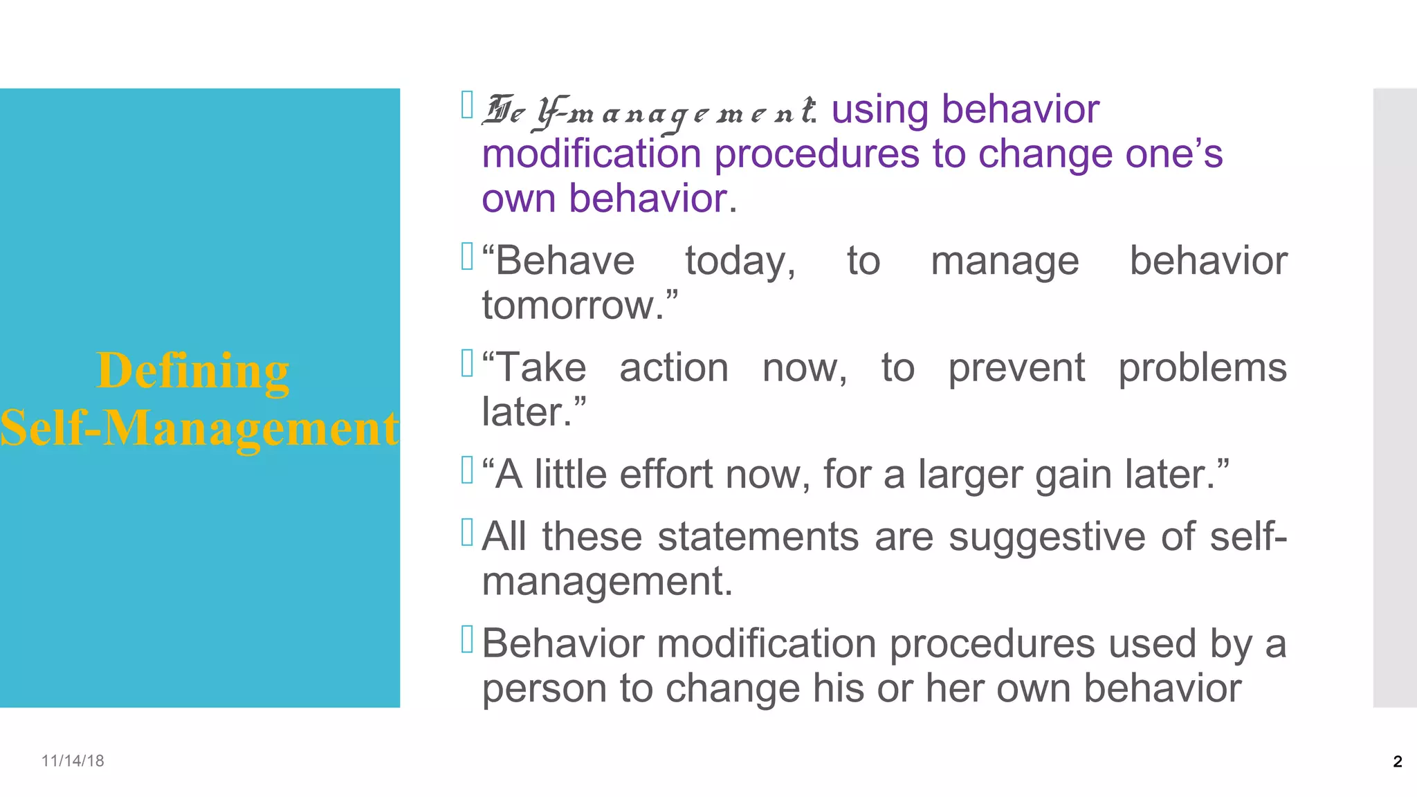 Self managment | PPT