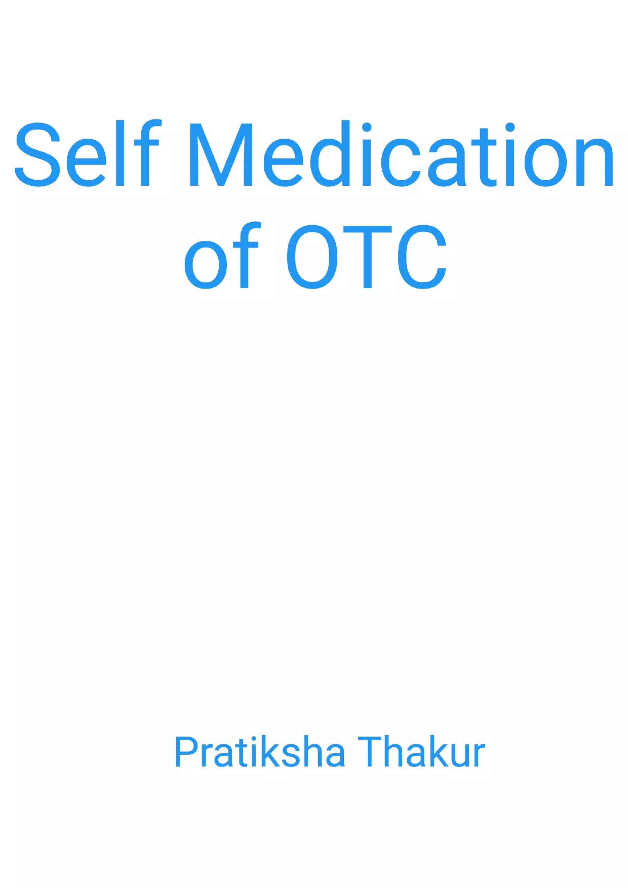 Self - Medication of OTC contributing Drug Drug Interactions | PDF