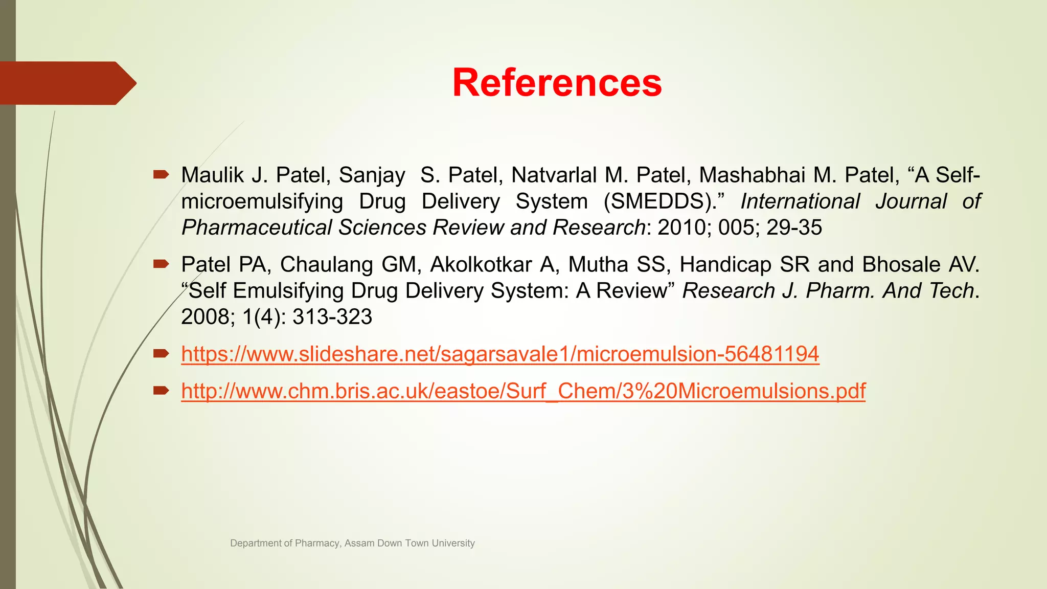 Self micro-emulsifying drug delivery system (SMEDDS) | PPTX