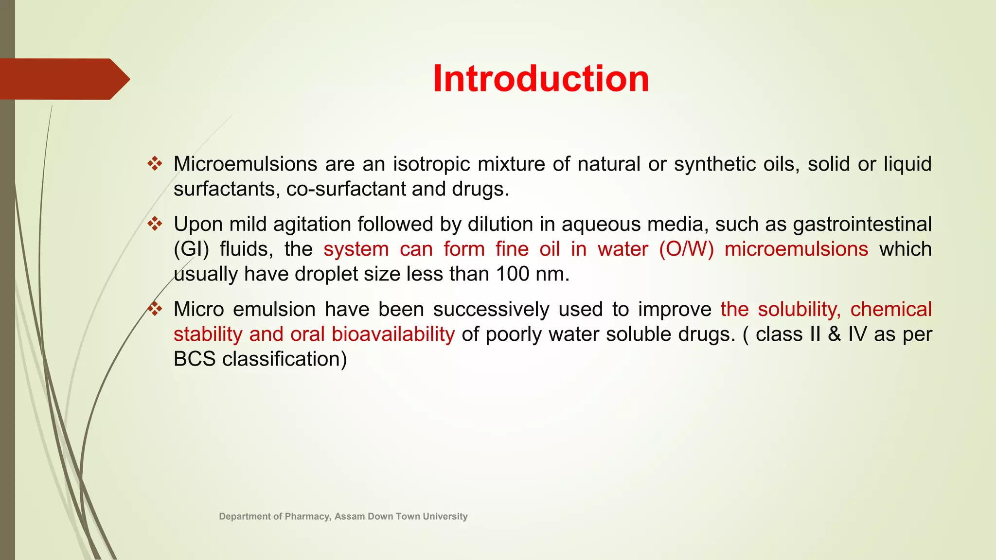 Self micro-emulsifying drug delivery system (SMEDDS) | PPTX
