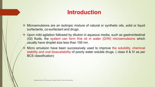 Self micro-emulsifying drug delivery system (SMEDDS) | PPTX