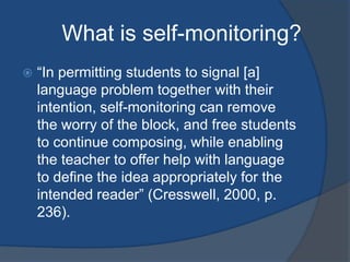 Self-monitoring | PPS | Educational Assessment | Education