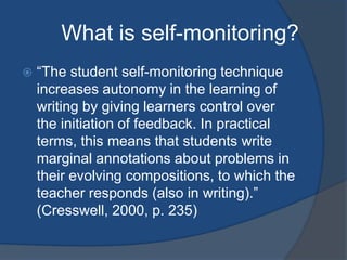 Self-monitoring | PPS
