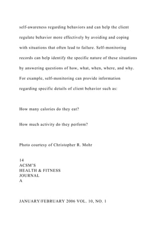 Self-Monitoring Influencing Effective Behavior Change in Your Clien.docx