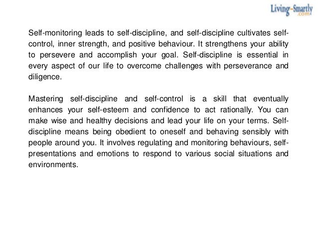 Self-Monitoring Yourself is Essential For Self-Control and Self ...