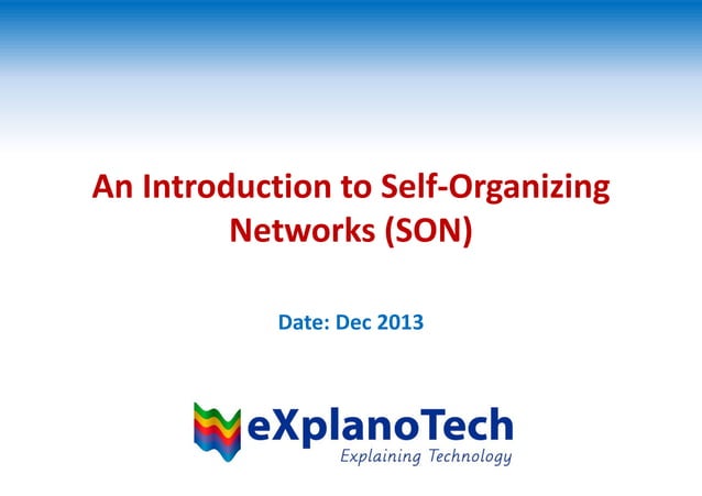 An Introduction To Self Organizing Networks Son Pdf Computer Software And Applications