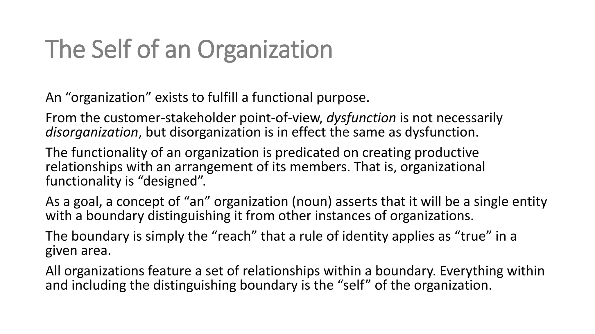 Self Organization Decoded | PPT