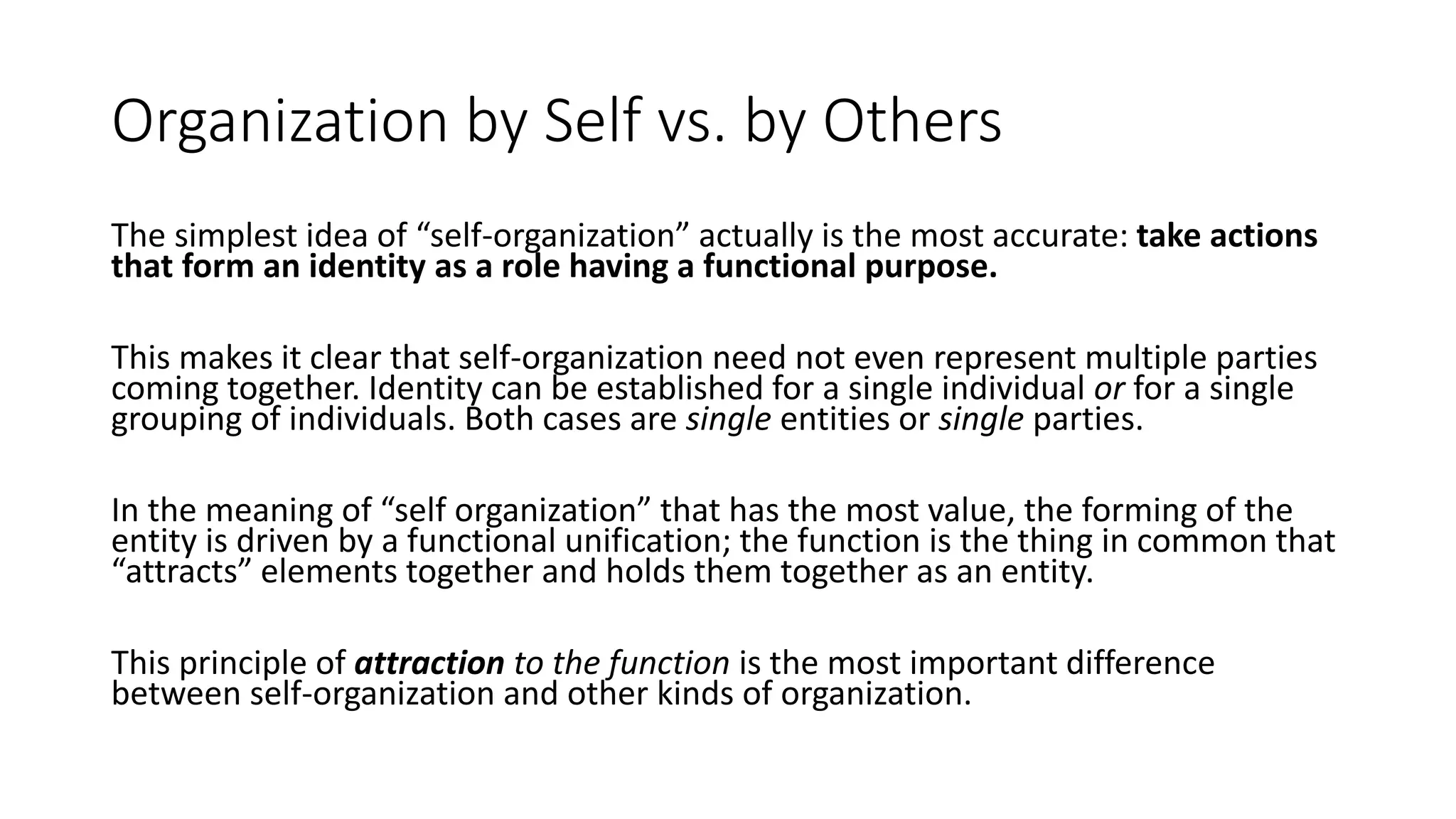 Self-Organization Demystified | PDF