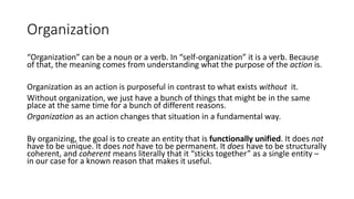 Self-Organization Demystified | PDF