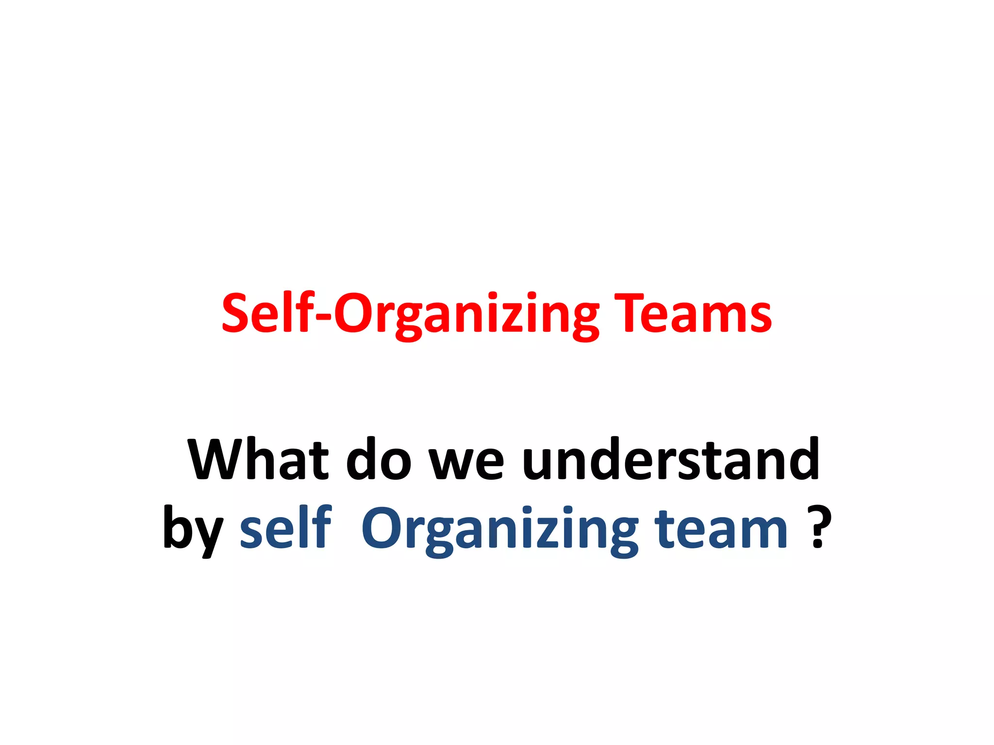 Self organizing teams- | PPTX