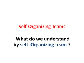 Self organizing teams- | PPTX