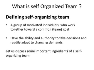 Self organizing teams- | PPTX