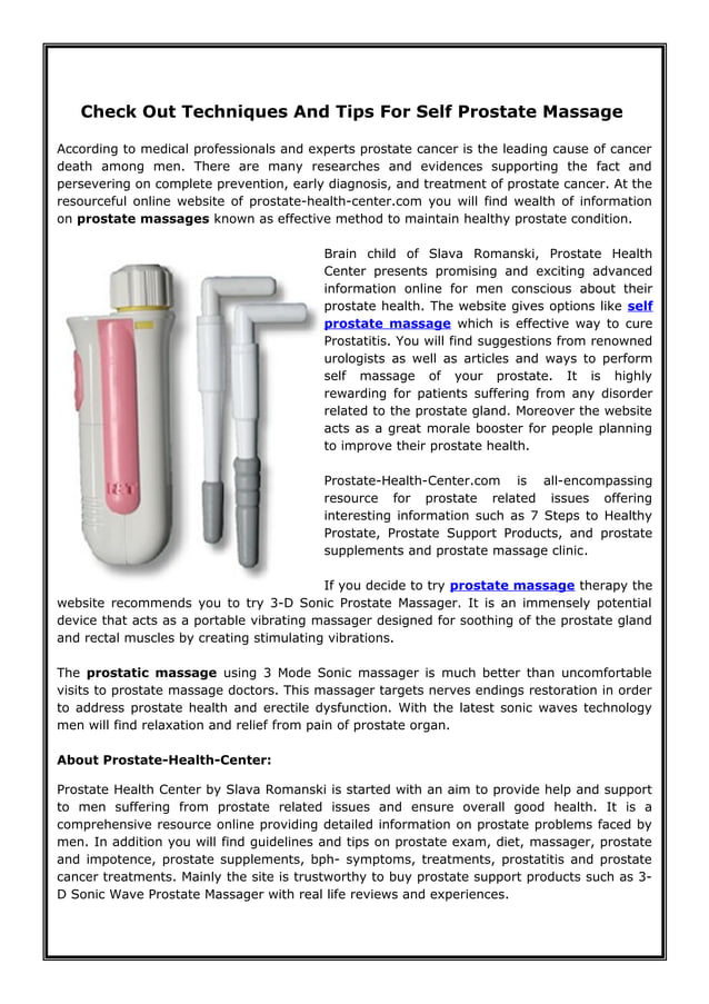 Self Prostate Massage | PDF