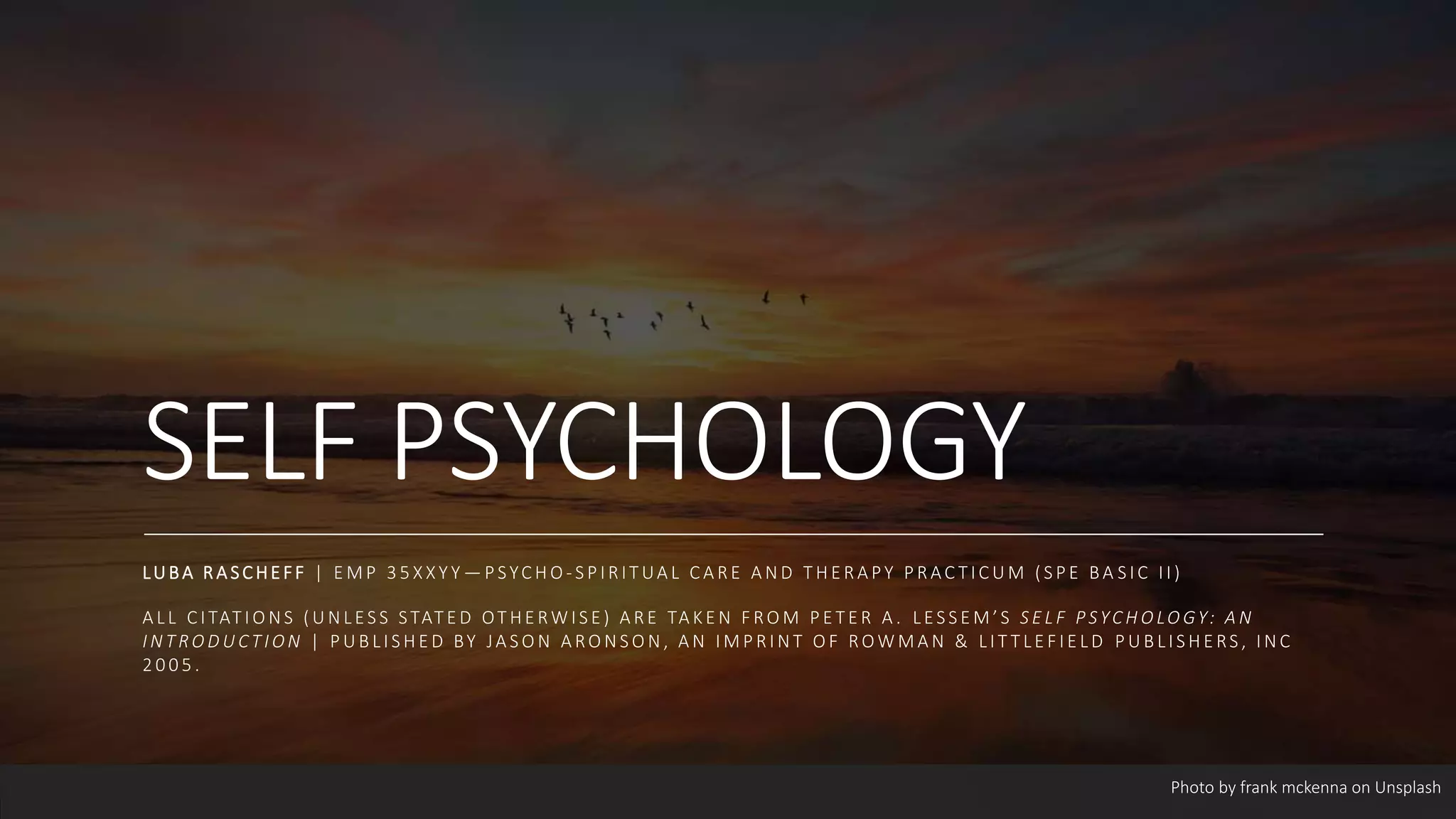 Self Psychology in Brief | PPTX