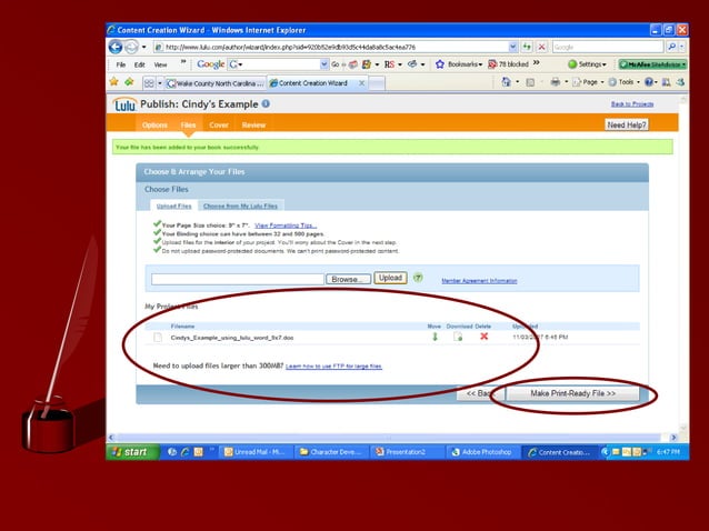 Self Publishing Using Lulu.com