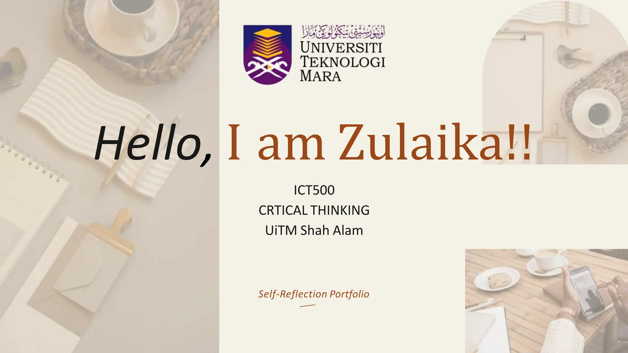 SELF-REFLECTION PORTFOLIO CRITICAL THINKING .pptx