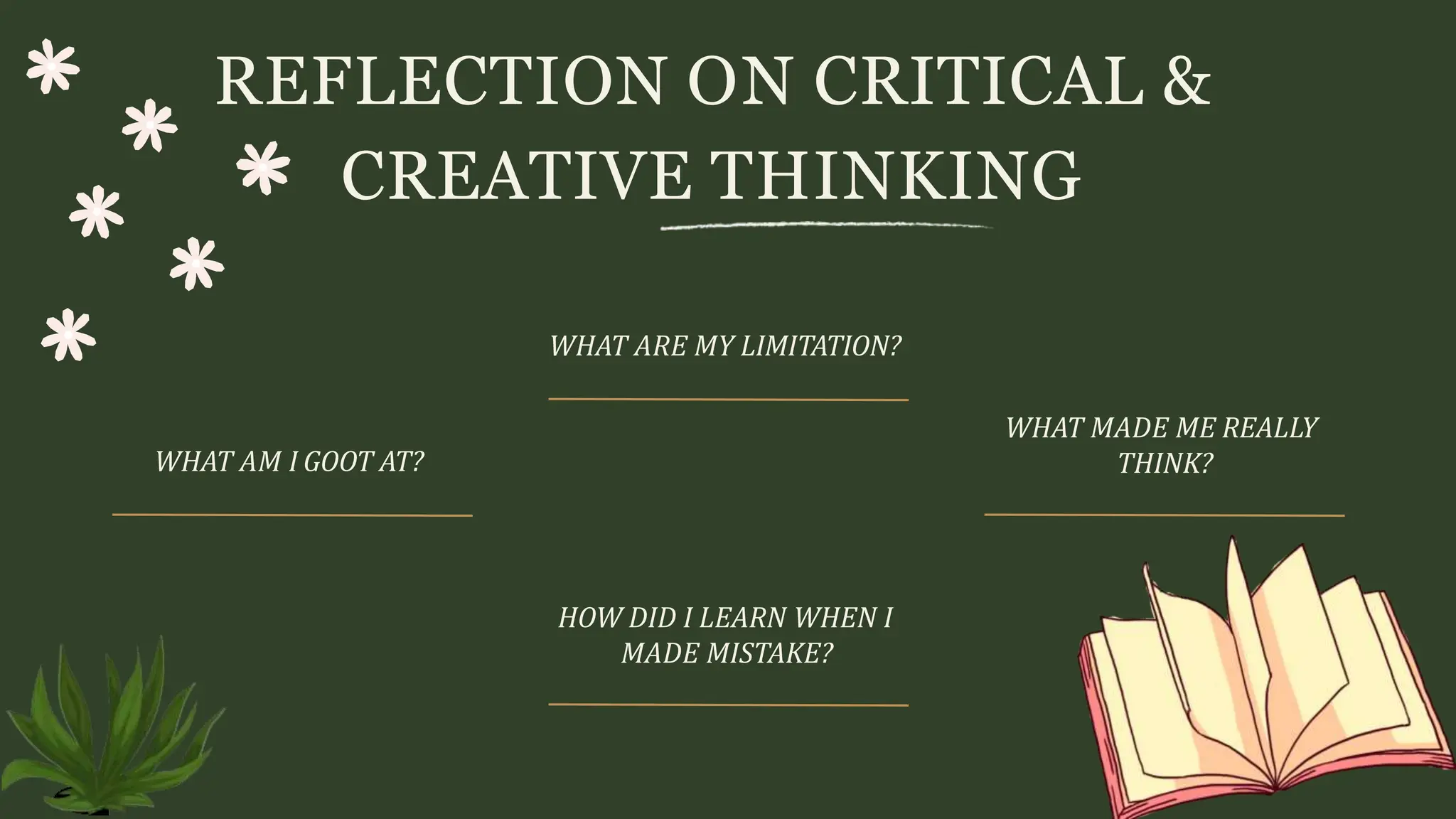 SELF-REFLECTION PORTFOLIO CRITICAL THINKING .pptx