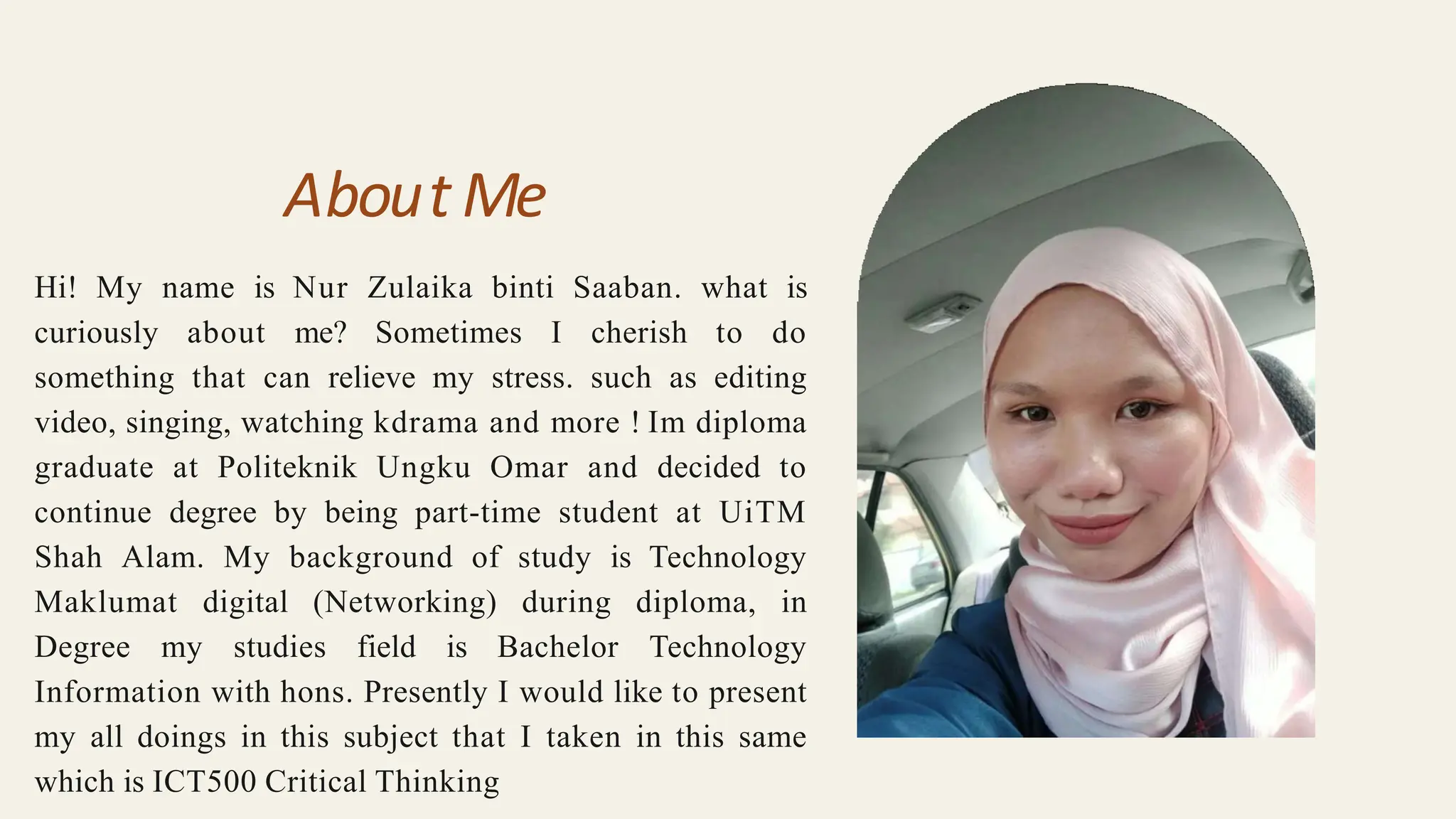 Self Reflection Portfolio Critical Thinking Pptx