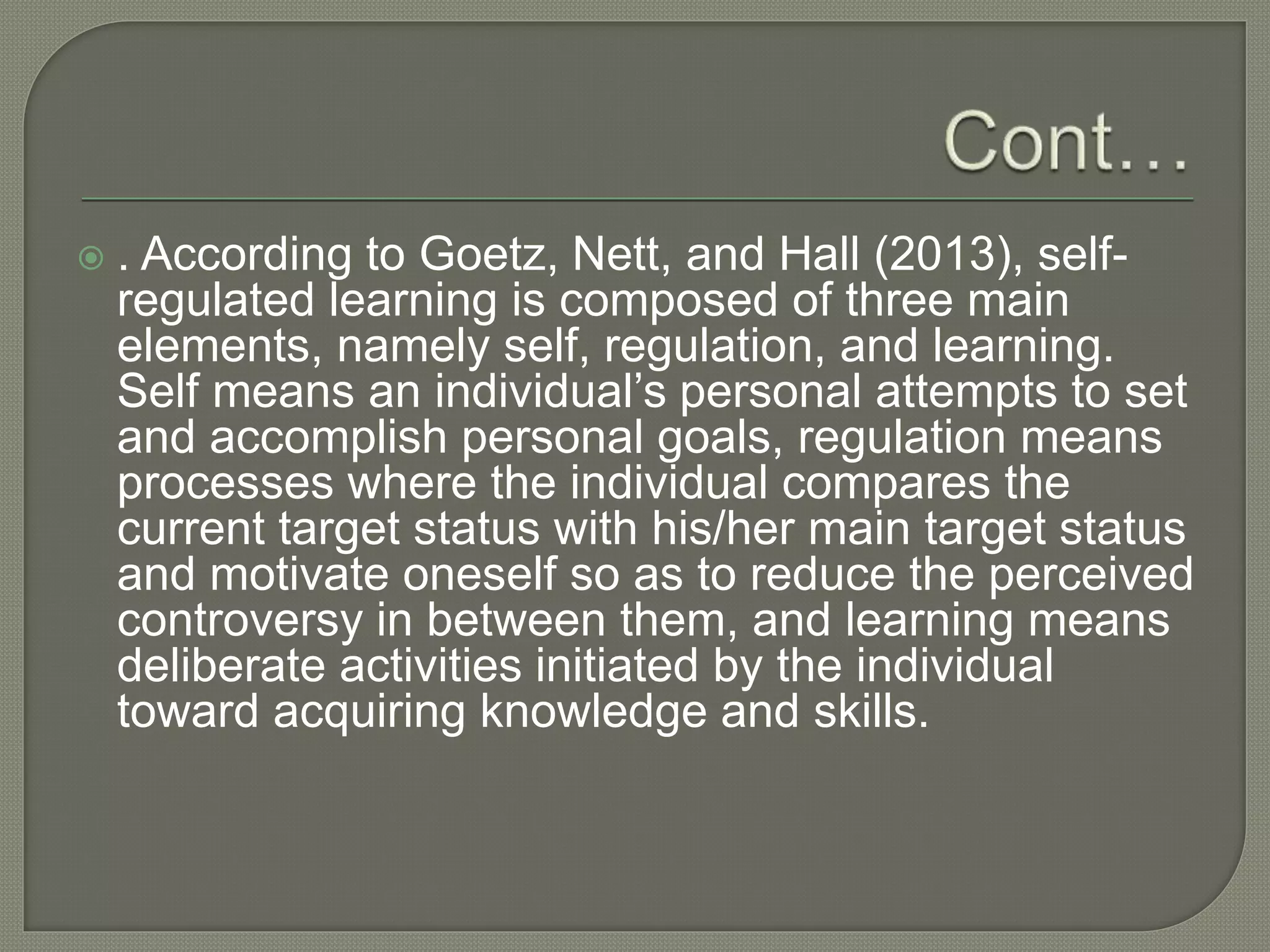 Self regulated learning | PPTX