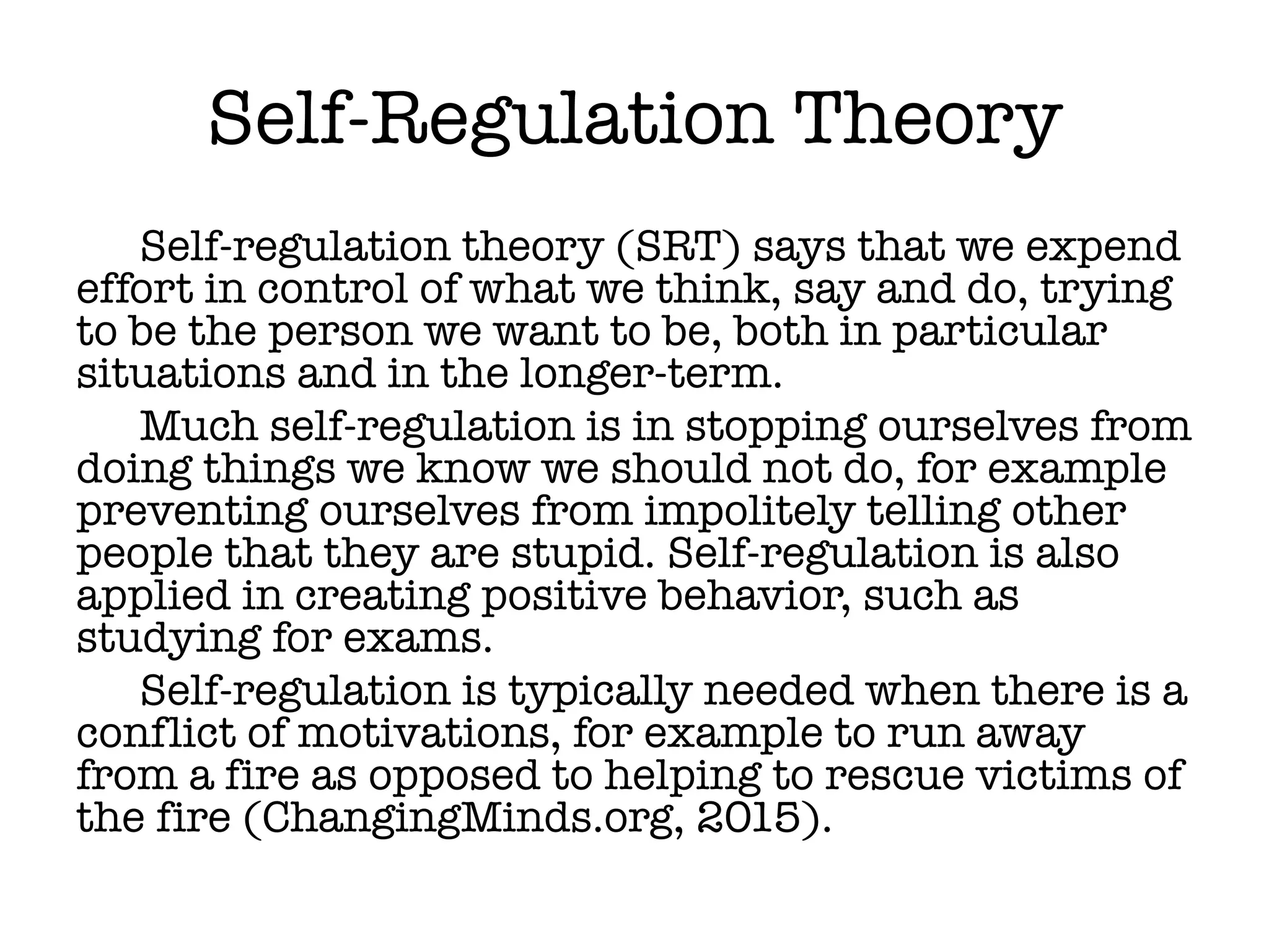 Self Regulation | PDF