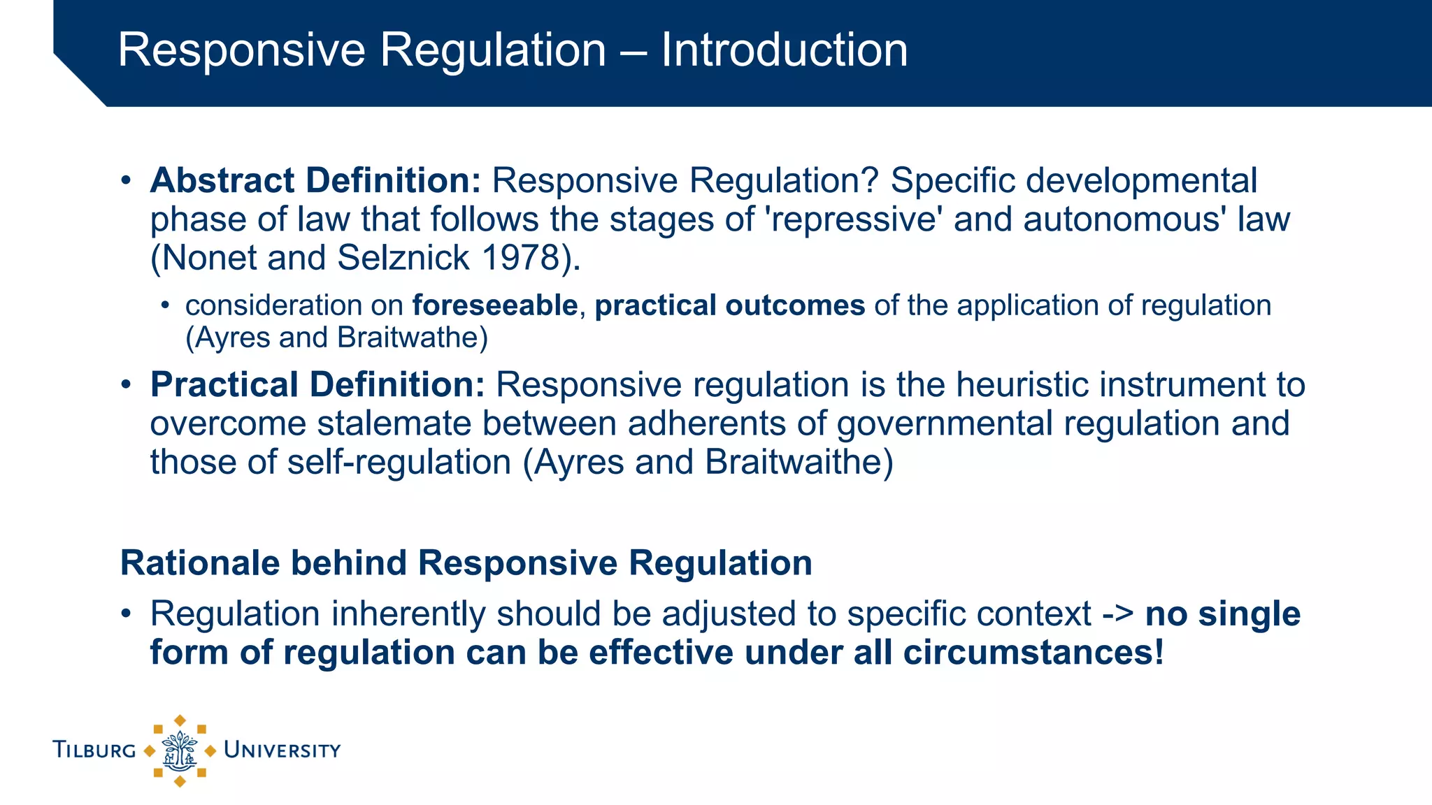 Self Regulation and Responsive Regulation | PDF