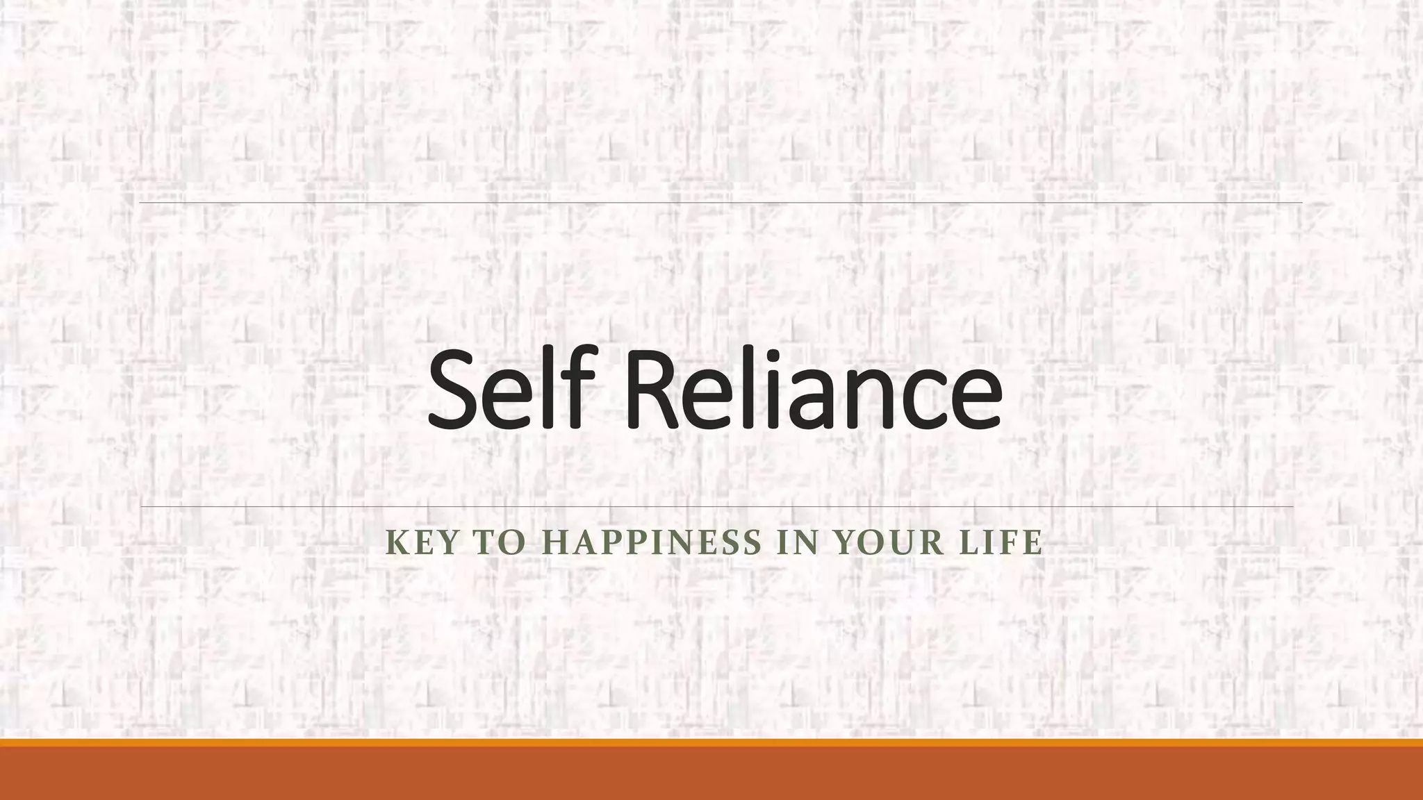 Self reliance | PPTX