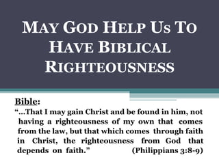Self (?) Righteous | PPT