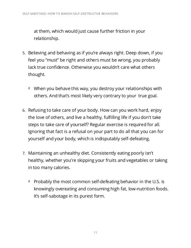Self-Sabotage Rid yourself of your Inner Critic | PDF