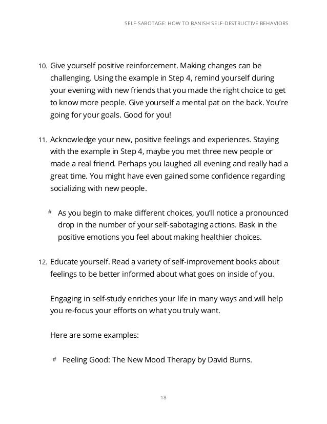 Self-Sabotage Rid yourself of your Inner Critic | PDF