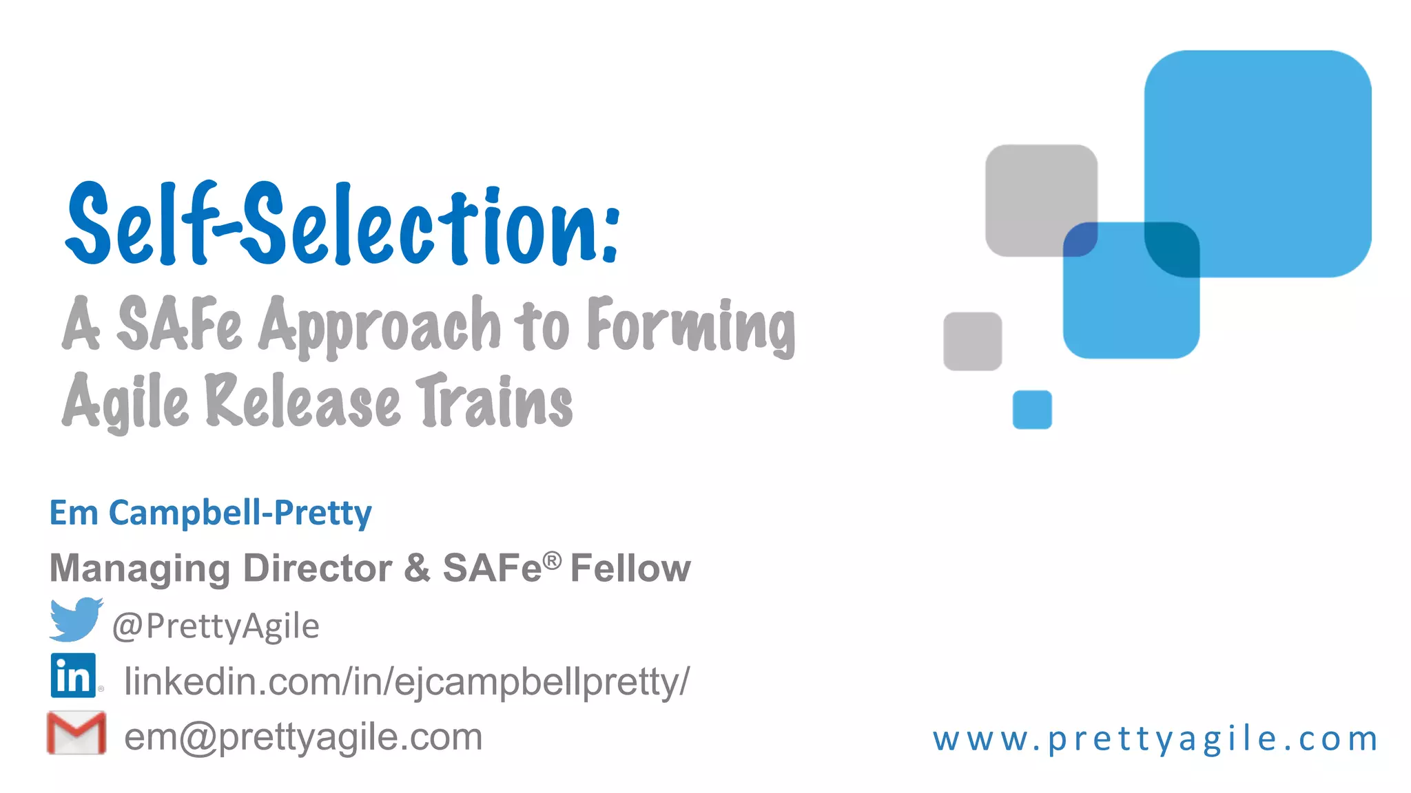 Self-Selection: A SAFe Approach to Forming Agile Release Trains | PDF