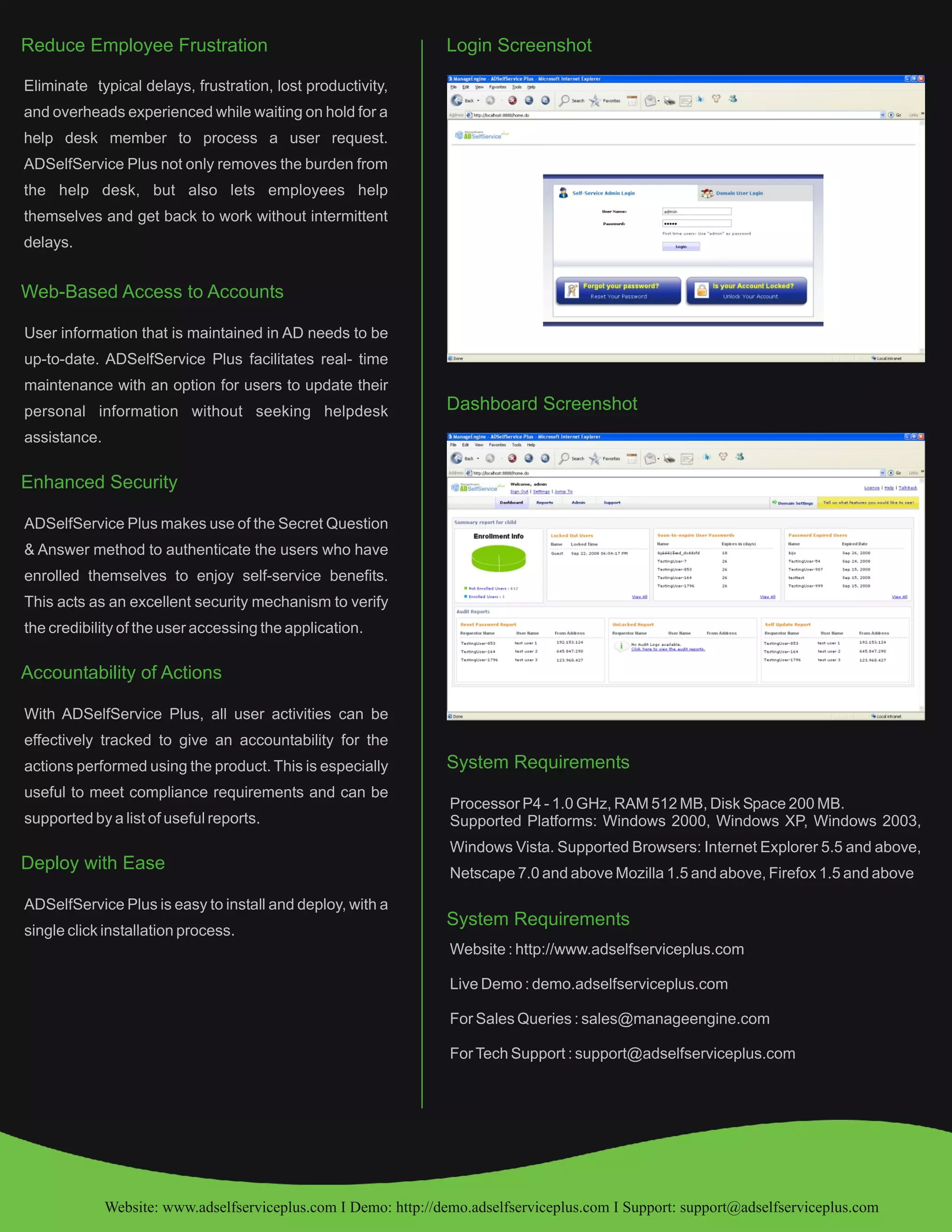 ADSelf Service Password Flyer | PDF