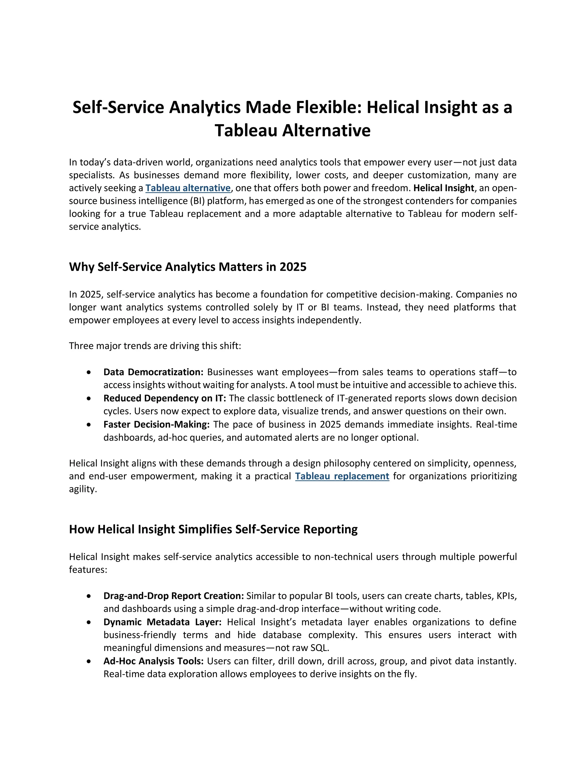 Self-Service Analytics Made Flexible Helical Insight as a Tableau ...