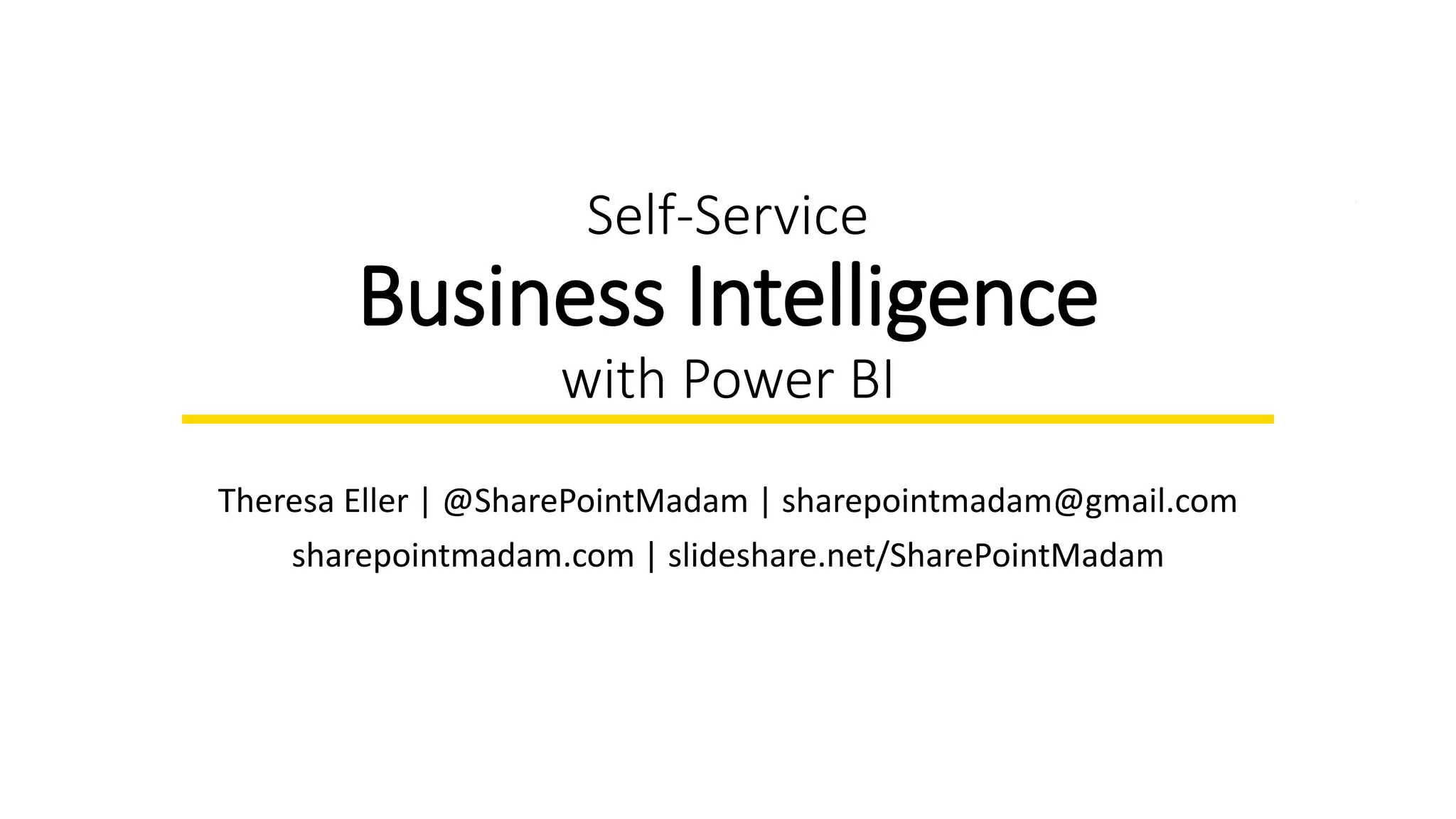 Self-Service Business Intelligence with Power BI | PPTX