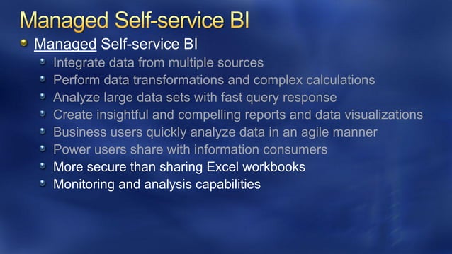Self service BI with sql server 2008 R2 and microsoft power pivot short ...