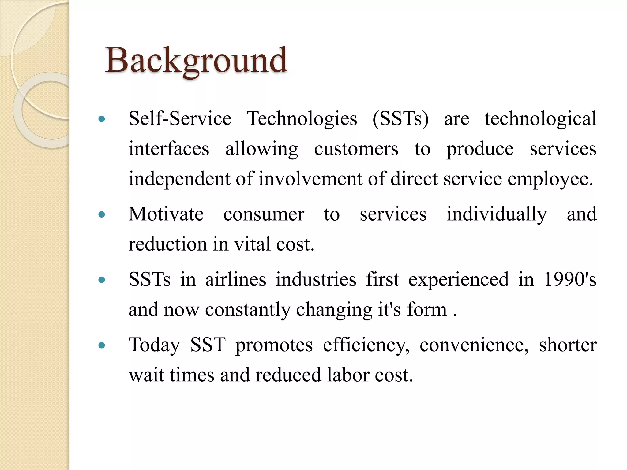 Self-Service Technology (SST) in Airports | PPTX