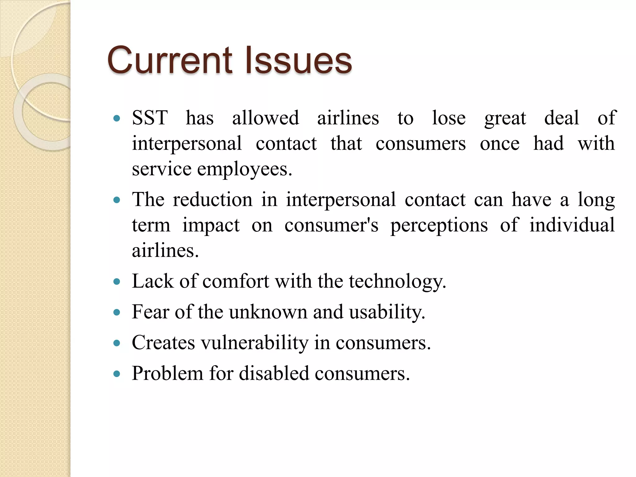 Self-Service Technology (SST) in Airports | PPTX