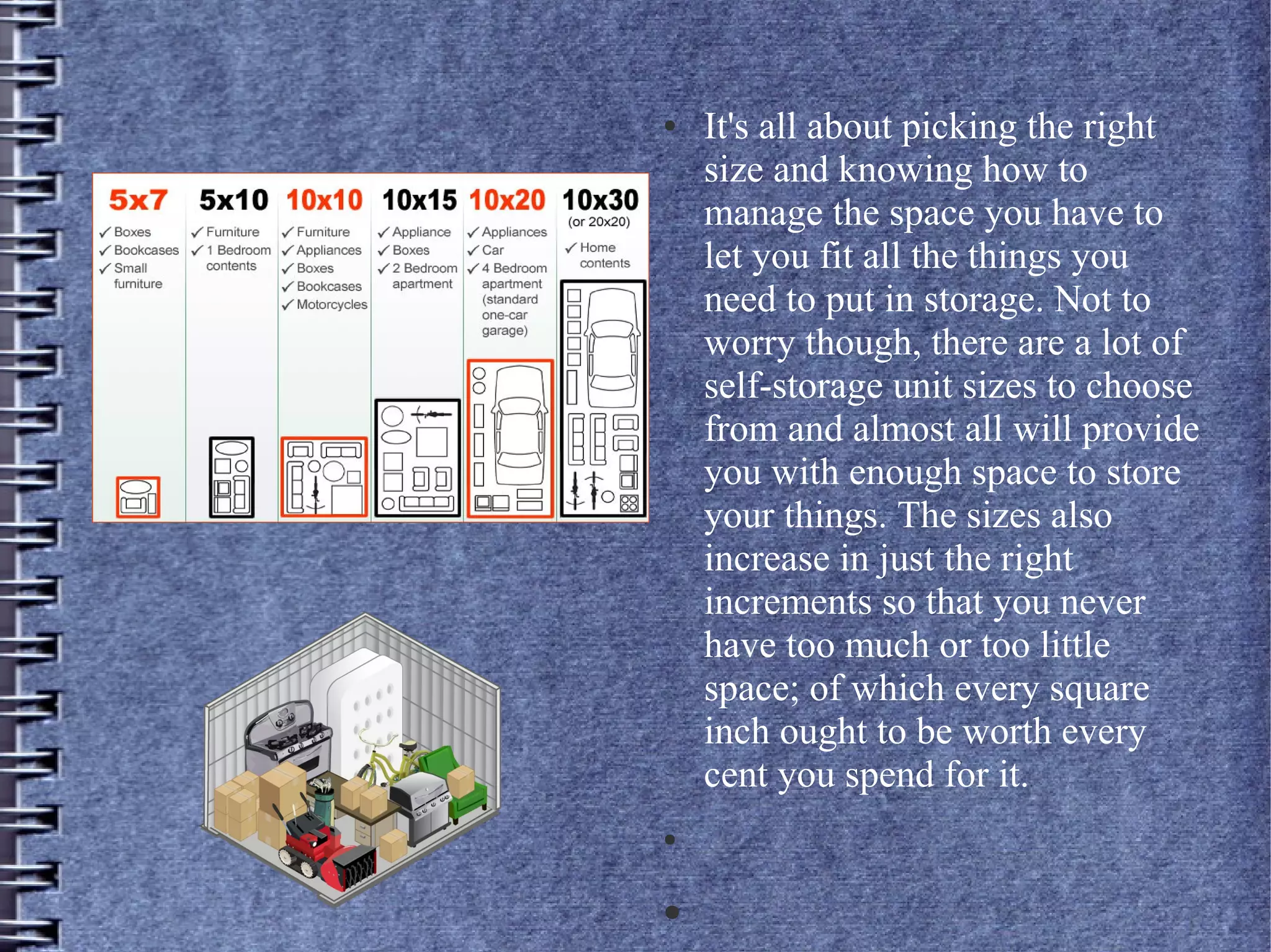 Self storage unit sizes | PPT