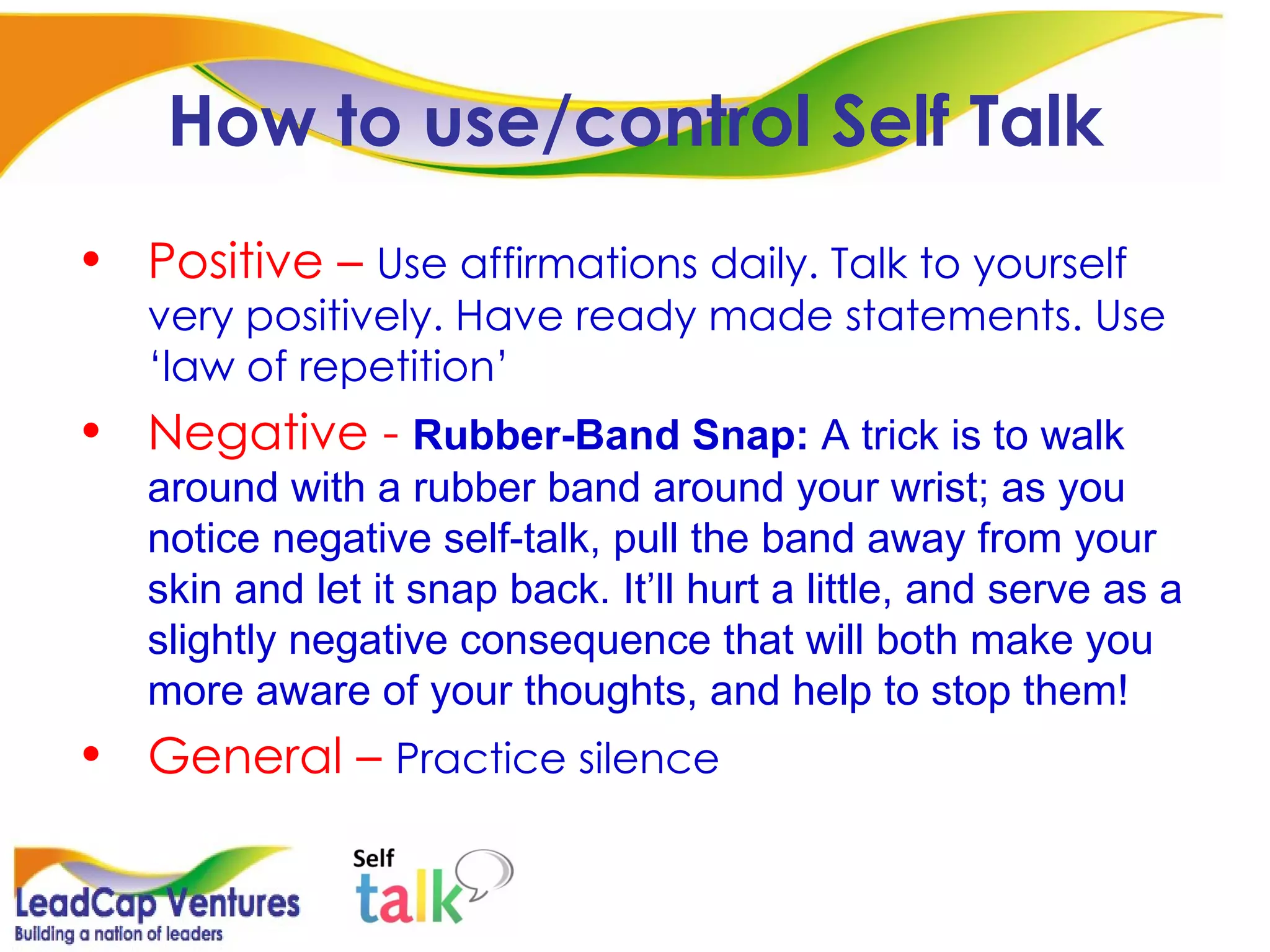 Self Talk, power of brain, leadership take away, what is self talk, NLP ...