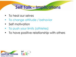 Self Talk, power of brain, leadership take away, what is self talk, NLP ...