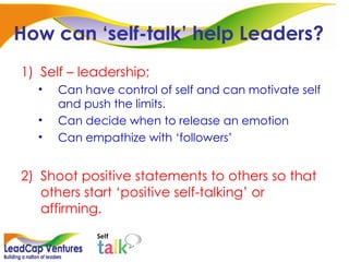 Self Talk, power of brain, leadership take away, what is self talk, NLP ...