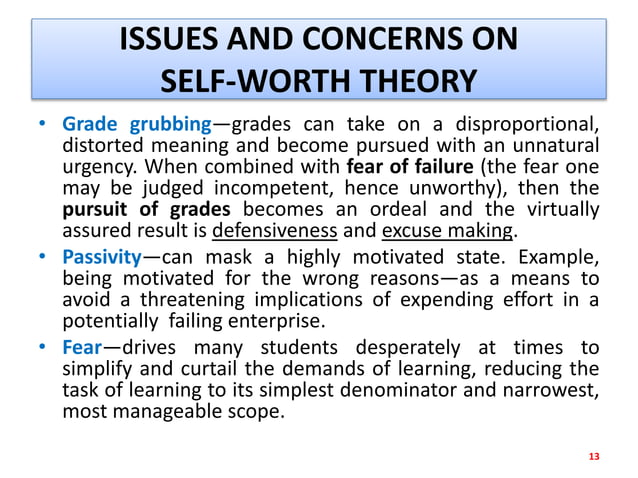 Self-Worth Theory | PPTX | Educational Assessment | Education
